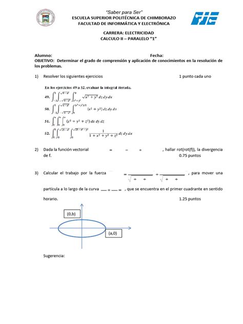 Ejercicios Semana Recuperacion Calculo Ii Pdf Métodos Y Materiales De Enseñanza