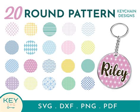 Round Keychain Svg Circle Patterns Svg Acrylic Keychain Svg Round