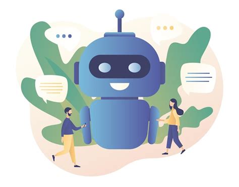 Premium Vector Chatbot Tiny People Chatting With Chatbot Application Ai Robot Assistant Online