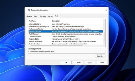 the resource monitor utility can be started by typing resmon exe at a command prompt