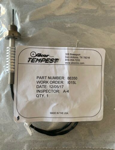 Alcor EG T TIT Type K Thermocouple 7 16 20 Screw In Temperature Probe