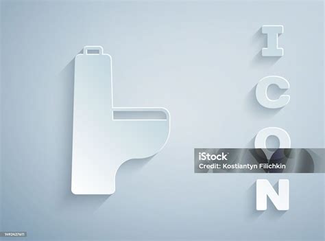 회색 배경에 격리 된 종이 잘라 화장대 아이콘 종이 아트 스타일 벡터 0명에 대한 스톡 벡터 아트 및 기타 이미지 0명 3차원 형태 가정 생활 Istock