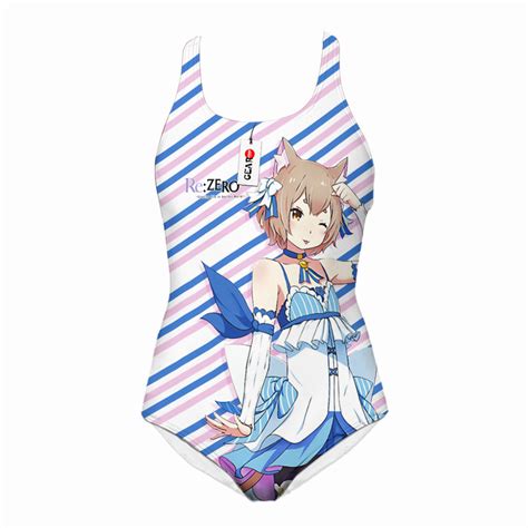 Re Zero Felix Argyle Swimsuit Custom Anime Swimwear Va1201 Gear Otaku