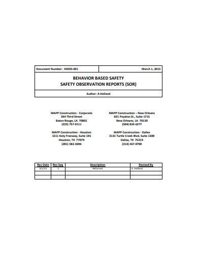 12 Safety Observation Examples To Download
