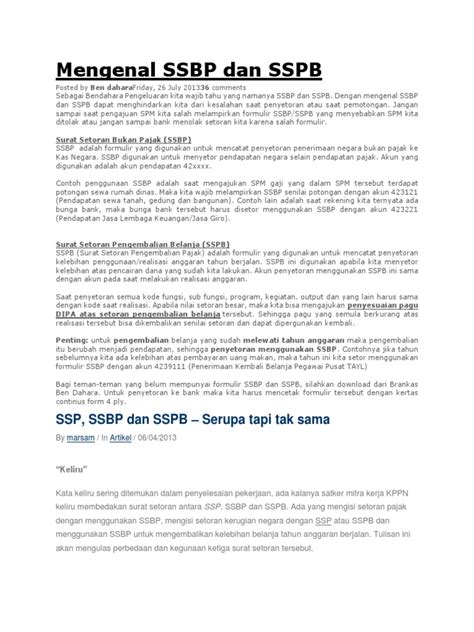 Mengenal Ssbp Dan Sspb Pdf