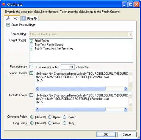 Xpollinate Windows Live Writer Cross Post Plugin Life On Planet Groove