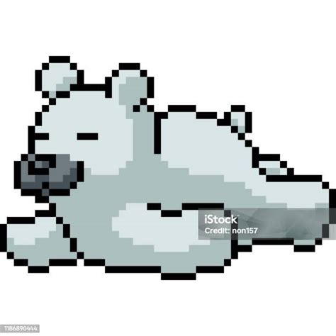 Vektor Pixel Art Isolerad Tecknad Vektorgrafik Och Fler Bilder På Björn