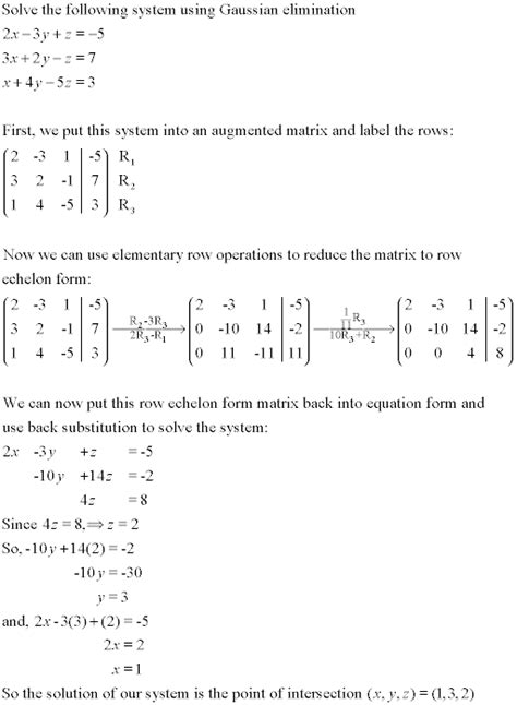 Solving Linear Equation System Matrix Tessshebaylo