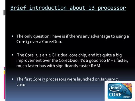 Intel Processor I To I PPT