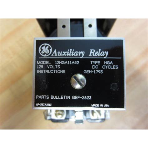 General Electric 12hga11a52 Auxiliary Relay New No Box Mara Industrial