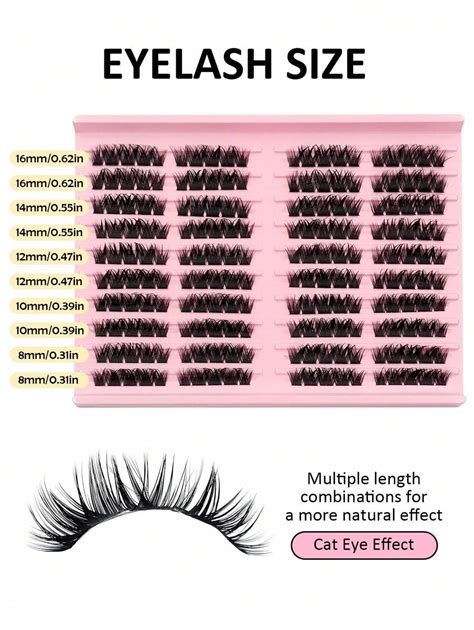 200pcs D Curl Lash Clusters Individual Eyelashes Clusters Wispy Diy