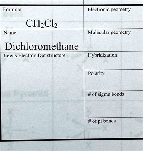 Solved Formula Ch₂cl2 Dichloromethane Lewis Electron Dot Structure