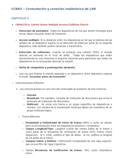 Resumen Capitulo 2 Ccna3 Pdf Conmutador De Red Enrutador
