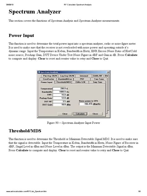 Pdf Rf Calculator Spectrum Analysis Dokumen Tips