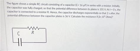 Solved The Figure Shows A Simple Rc Circuit Consisting Of A Chegg