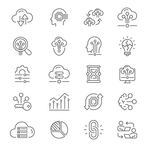 Data Analytics Icon Set Data Analysis Line Icons 59247967 Vector Art