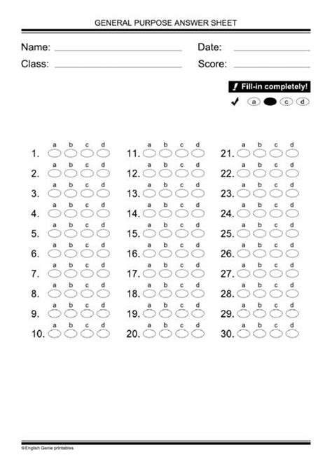 How To Efficiently Use A Bubble Answer Sheet 1 100 For Accurate Grading