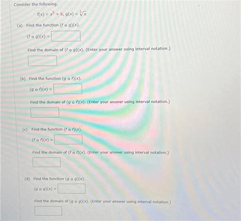 Solved Consider The Following F X X5 8 G X X5 A ﻿find The