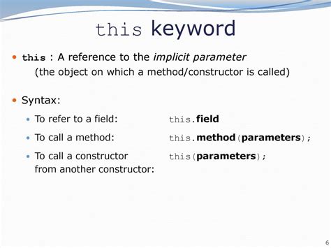 This Keyword This A Reference To The Implicit Parameter Syntax Ppt