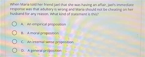 Solved When Maria Told Her Friend Jael That She Was Having