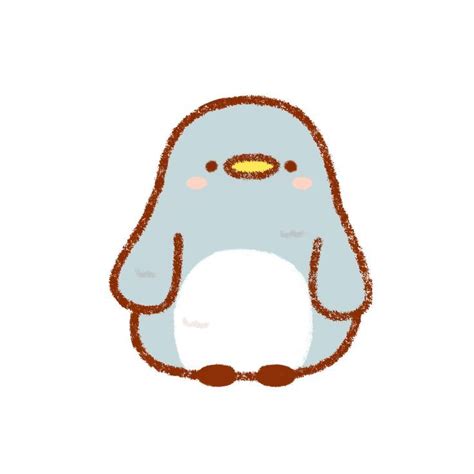 Cute Blue Penguin Drawing