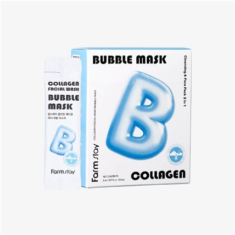 FarmStay Collagen Facial Wash Bubble Mask Пузырьковая маска для лица с ...