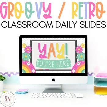 Groovy Retro Daily Classroom Slides Templates TPT