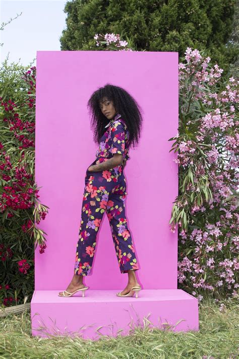 Heidi Retro Jumpsuit Purple Floral Ooto Clothing