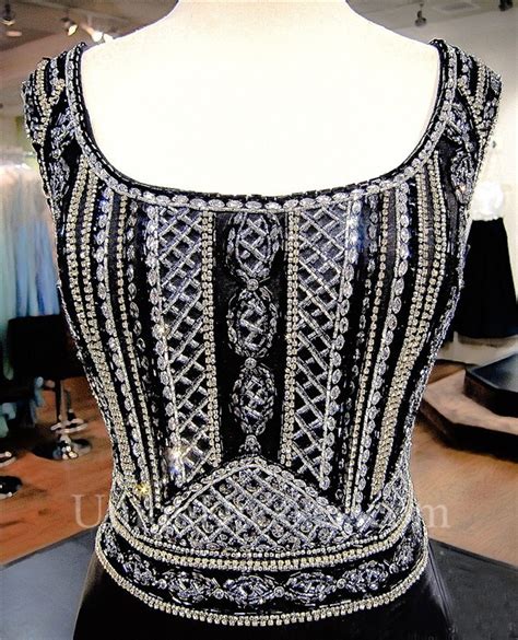 Gorgeous A Line Scoop Neck Long Black Chiffon Beaded Prom Dress