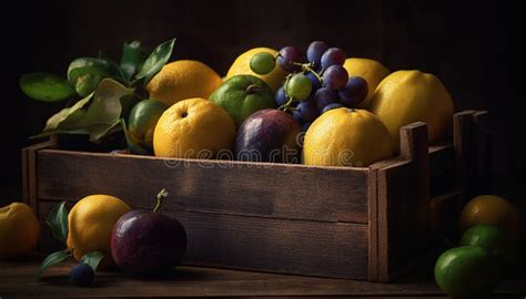 Organic Fruit Crate A Healthy Colorful Collection Generated By Ai Stock Image Image Of