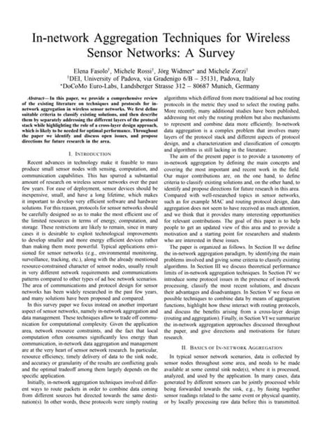 in network aggregation techniques for wireless sensor networks a survey pdf