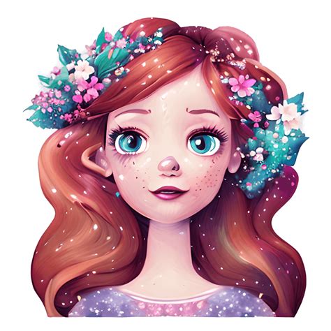 Stunning Magical Full Face Girly With Flower · Creative Fabrica