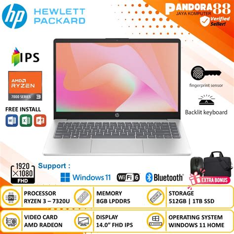 Jual Laptop Hp Amd Ryzen U Gb Ssd Gb Fhd Ips Windows Home Baru Shopee Indonesia
