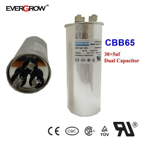 Evergrow Hvac Round Dual Motor Run Capacitor 30 5 Mfd Uf 370 Volts
