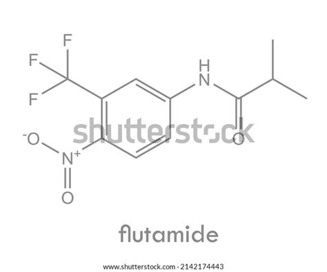 Flutamide Structure Antiandrogen Drug Molecule Used Stock Vector