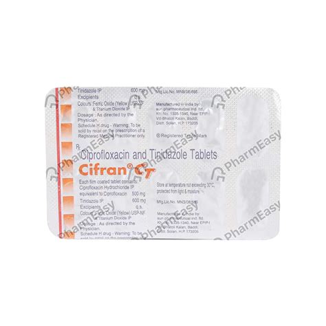 Cifran Ct Strip Of 10 Tablets Uses Side Effects Dosage Composition