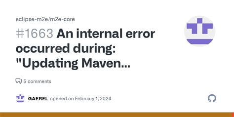 an internal error occurred during updating maven project · issue