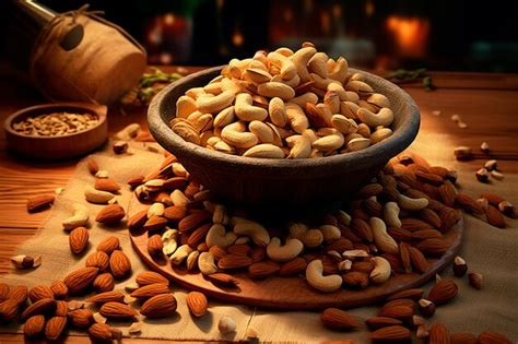 Premium AI Image Fresh Nuts On The Table Different Types Of Nuts In A