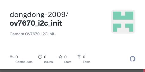 Github Dongdong 2009ov7670i2cinit Camera Ov7670 I2c Init