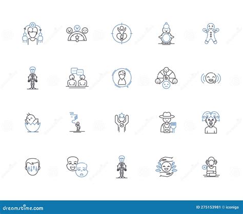 Funny People Outline Icons Collection Humorous Comic Comedian