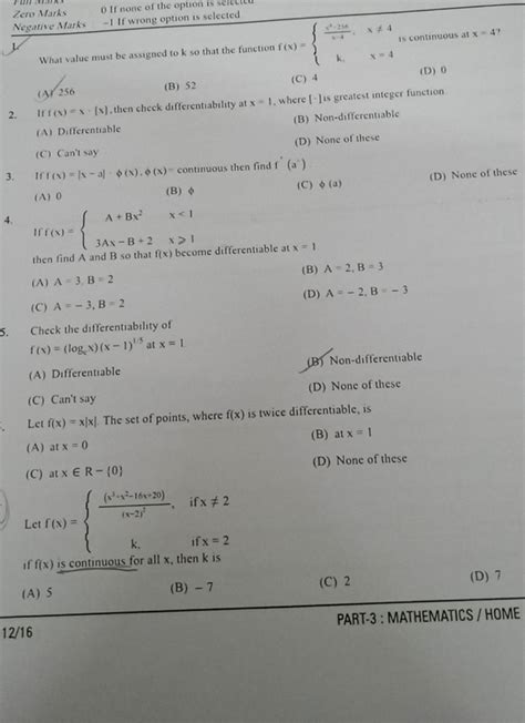 Zero Marks 0 If None Of The Option Is Select What Value Must Be Assigned