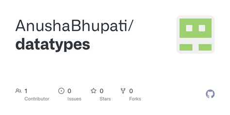GitHub AnushaBhupati Datatypes