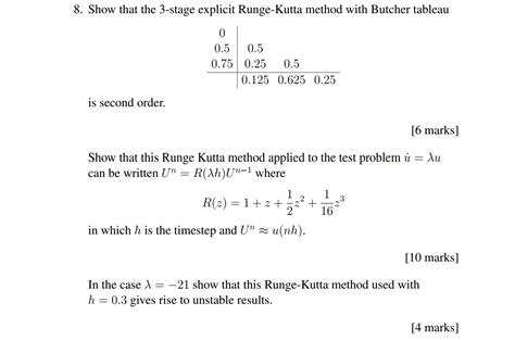 Show That The 3 Stage Explicit Runge Kutta Method