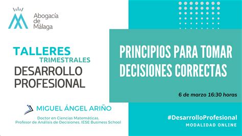 Talleres Trimestrales Principios Para Tomar Decisiones Correctas