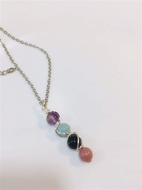 Anxiety Relief Pendant Necklace Stress Relief Multi Stones Etsy