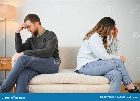 Man And Woman Feeling Stressed And Angry At Each Other Frustrated