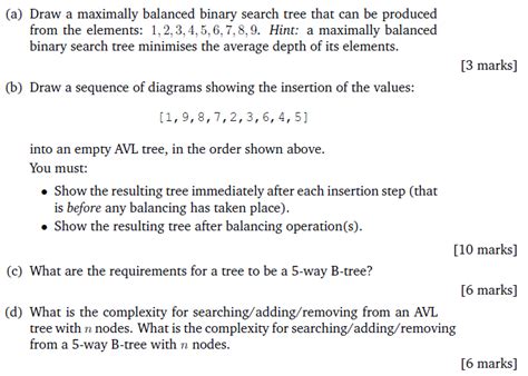 solved a draw a maximally balanced binary search tree that