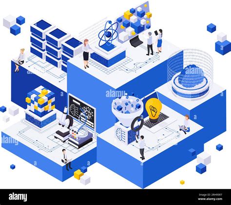 Ai Powered Content Creation Isometric Concept With Human Characters And
