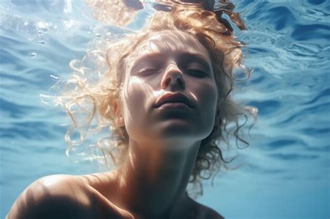 Free Ai Image Woman Posing Underwater