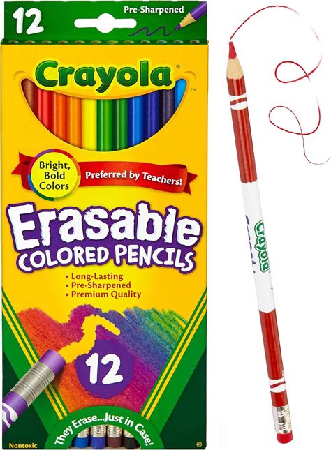 مداد رنگی قابل پاک شدن Crayola ، 12 مداد رنگی غیر سمی ، تیز شده ، کاملا